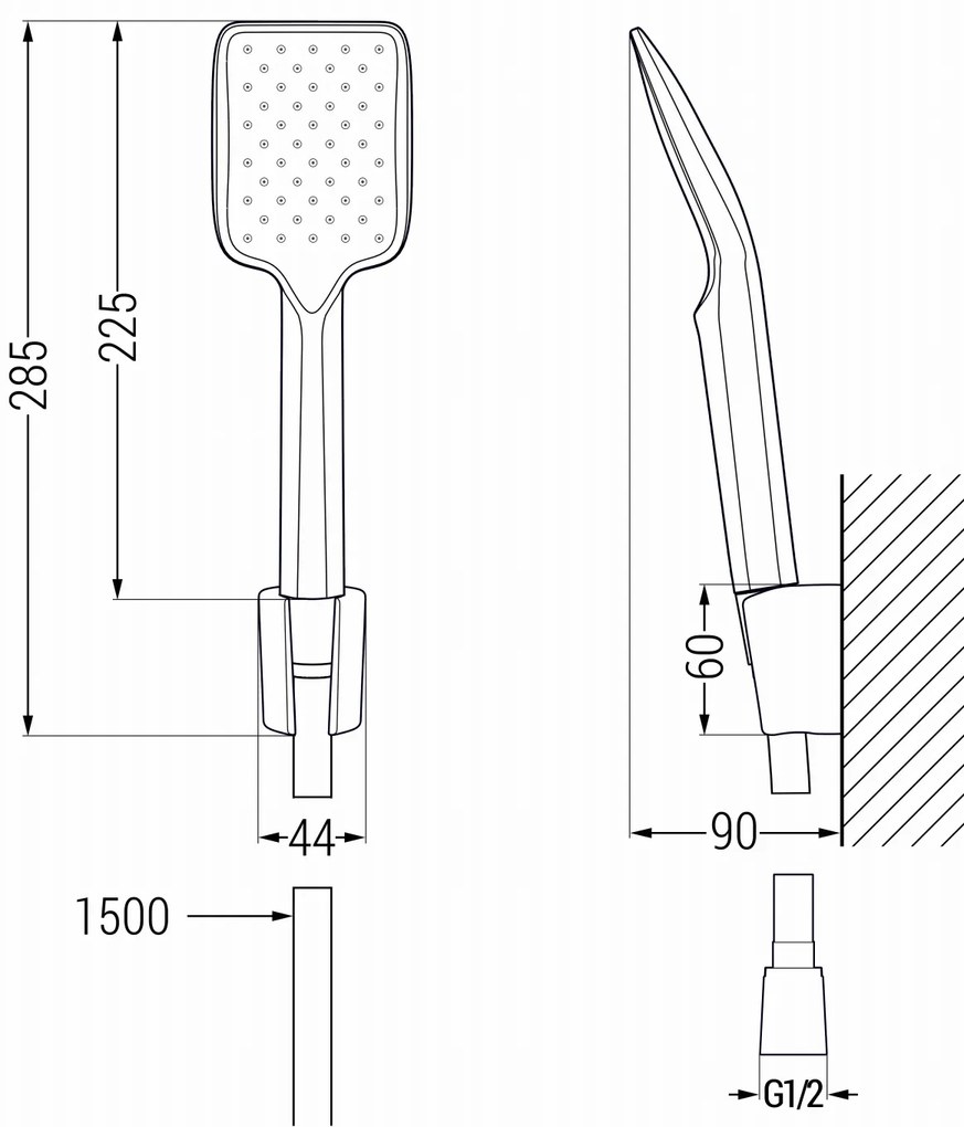 Mexen Zero R62 vanová baterie se sprchovým setem, zlatá, 7113R62-50