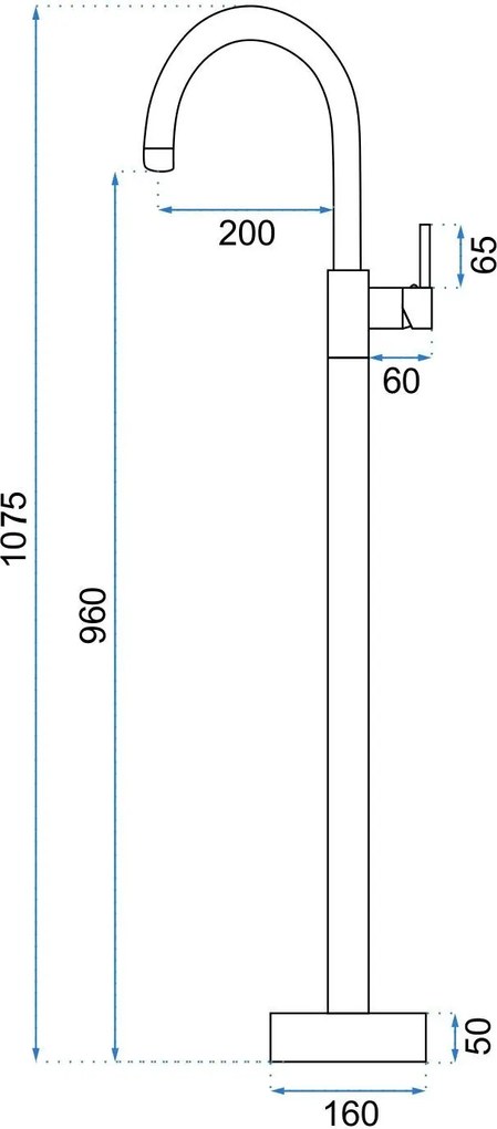 Rea Lungo, volně stojící umyvadlová baterie, měděná matná, REA-B4303