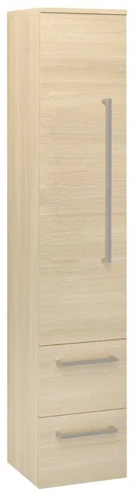 Mereo Mereo, Bino, koupelnová skříňka vysoká 163 cm, levé otevírání, bílá, bílá/dub, CN637