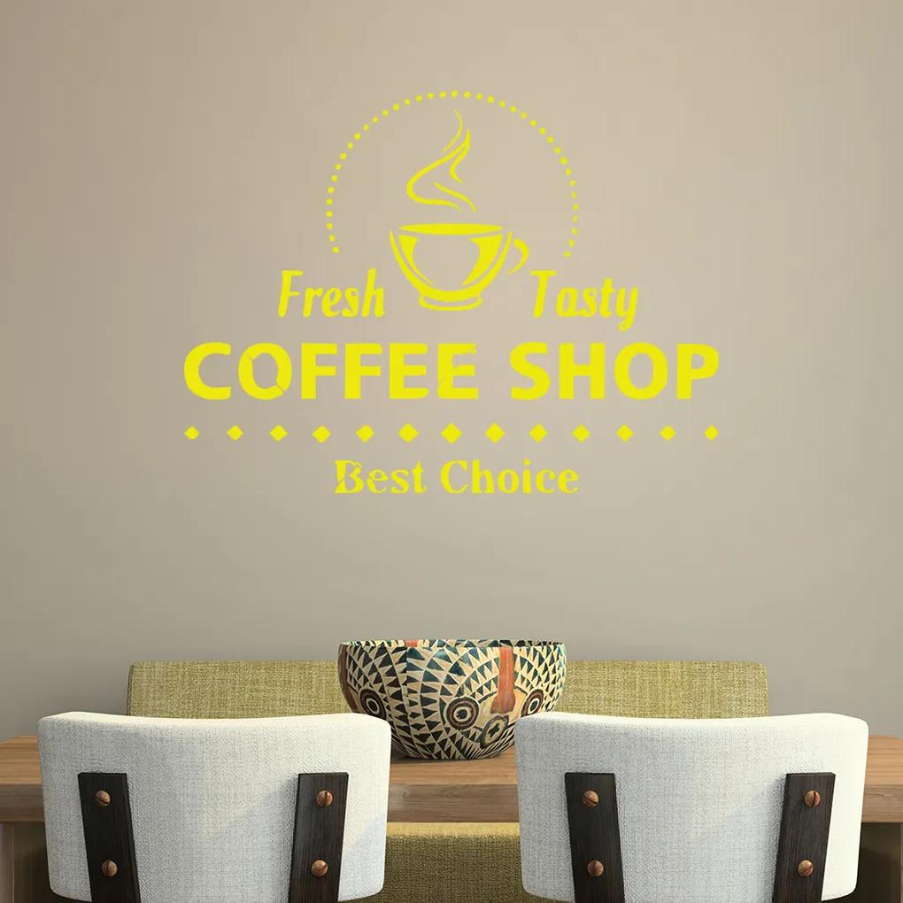 Živá Zeď Samolepka na zeď Chuť čerstvé kávy Barva: černá