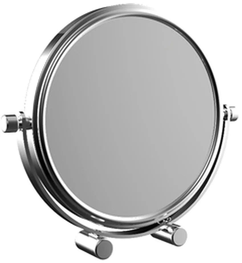 Emco Cosmetic mirrors Pure - Stojící kulaté cestovní zrcadlo, Ø 126 mm, 5 násobné zvětšování, chrom 109400132