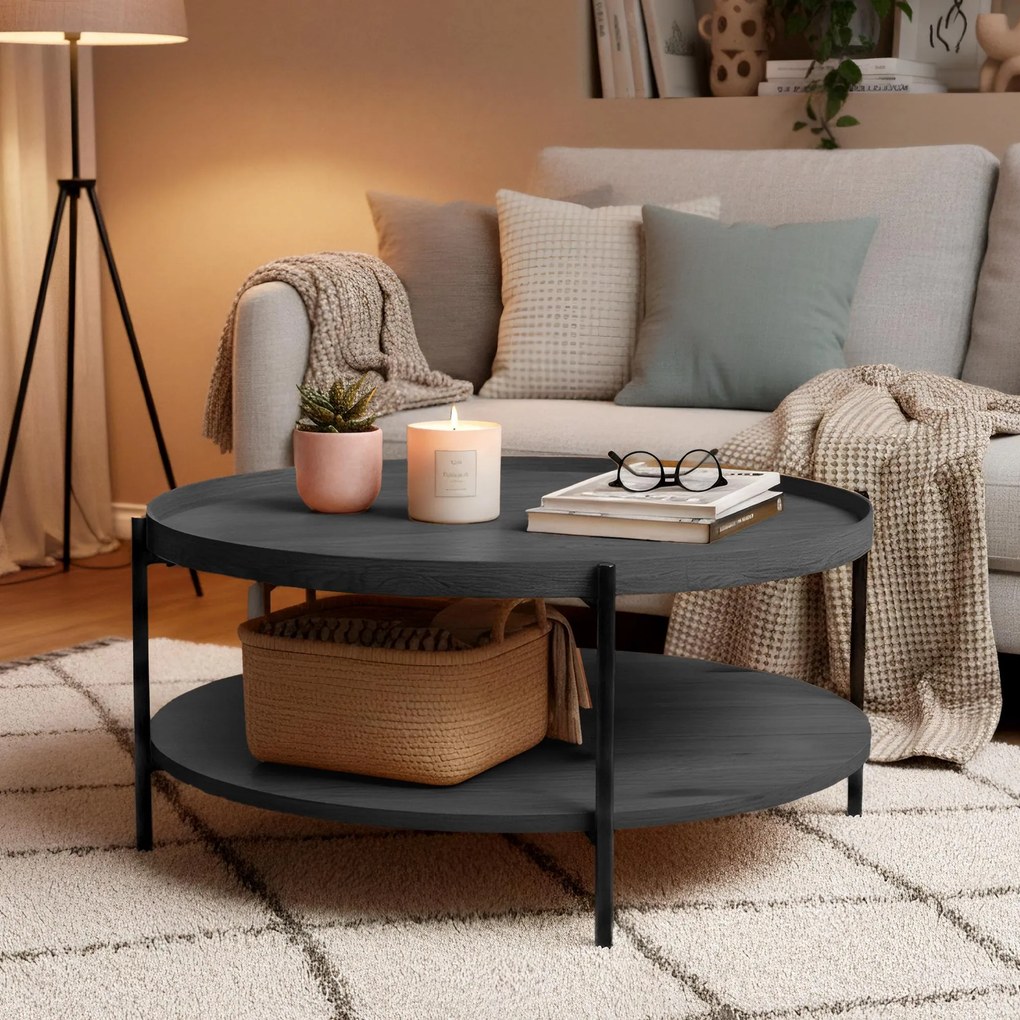 Konferenční stolek Corbitan 80 cm - šedá