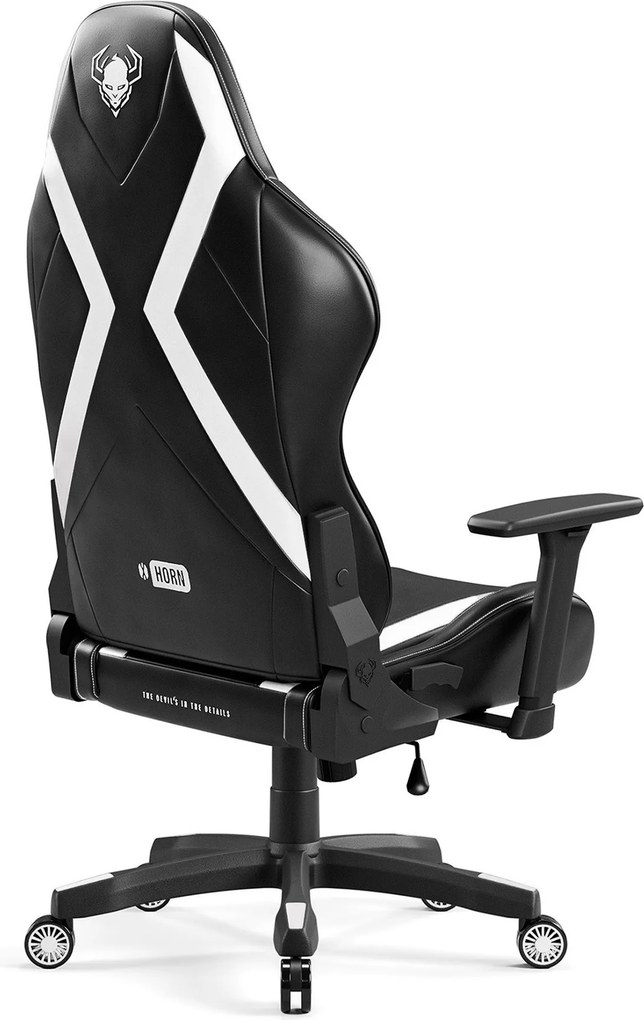 Herní židle z ekokůže Normal Size, černo-bílá: Diablo X-Horn 2.0