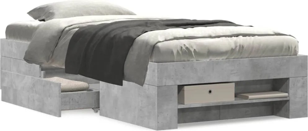 Rám postele betonově šedý 90 x 190 cm kompozitní dřevo 3295523