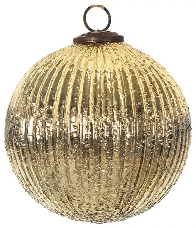 Zlatá skleněná vánoční ozdoba koule Emma – 14x14 cm
