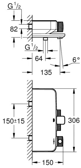 GROHE 34718000 - Termostatická vanová baterie GROHTHERM SMARTCONTROL 12” chrom