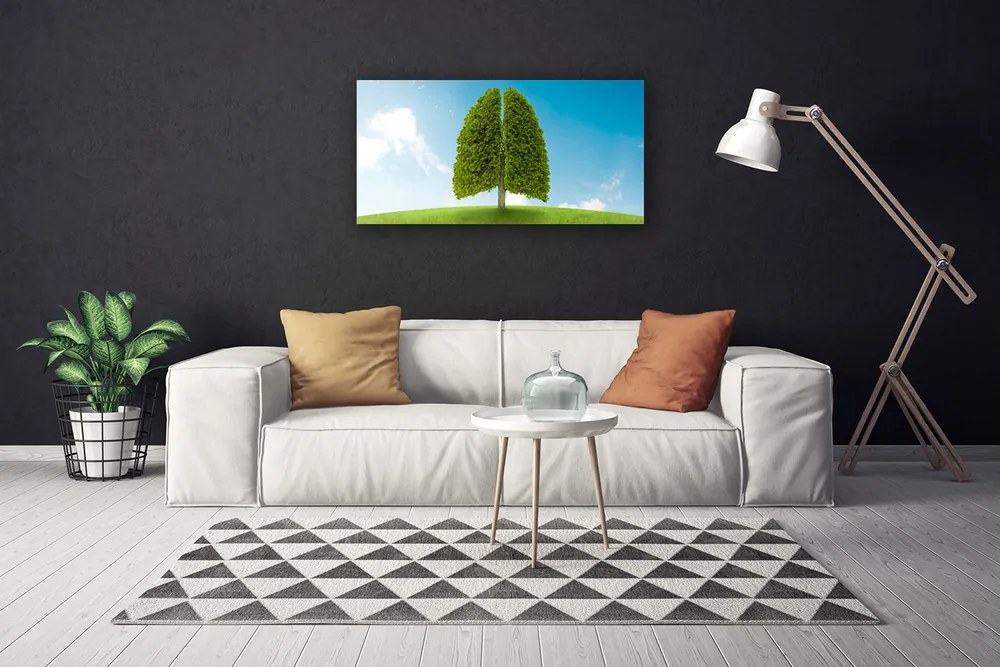 Obraz na plátně Tráva Strom Plíce Příroda 100x50 cm