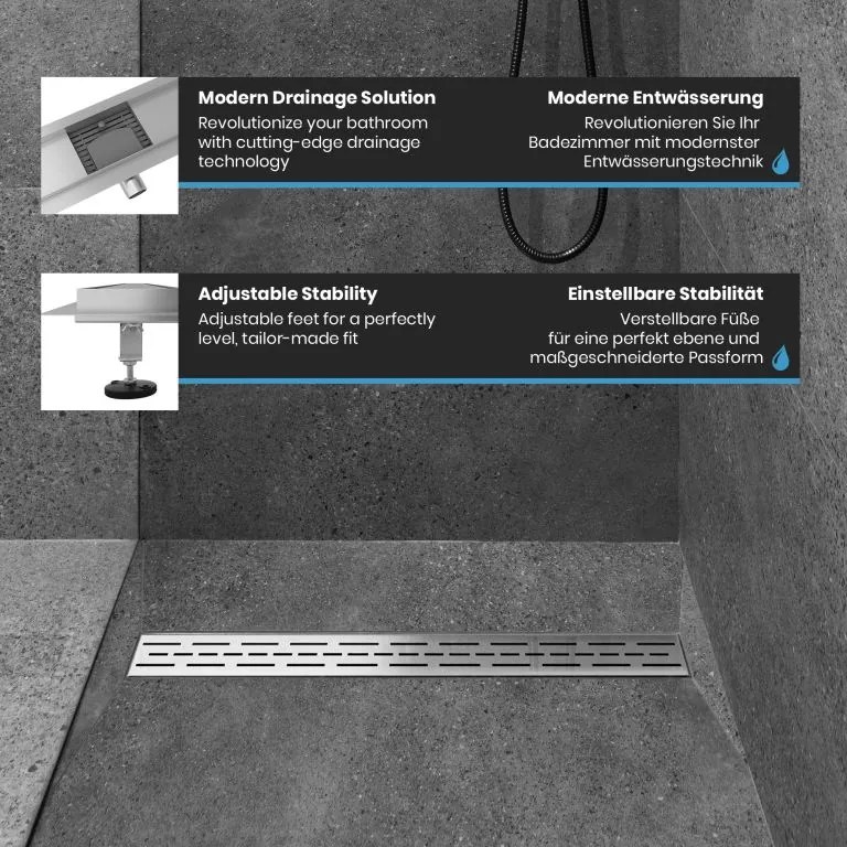 Aquamarin Sprchový podlahový žlab přerušovaný, 100 cm
