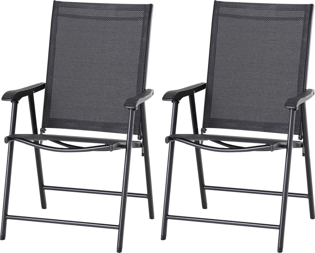 Sada skládacích křesel Outsunny s opěrkami 2 kusy | Aosom