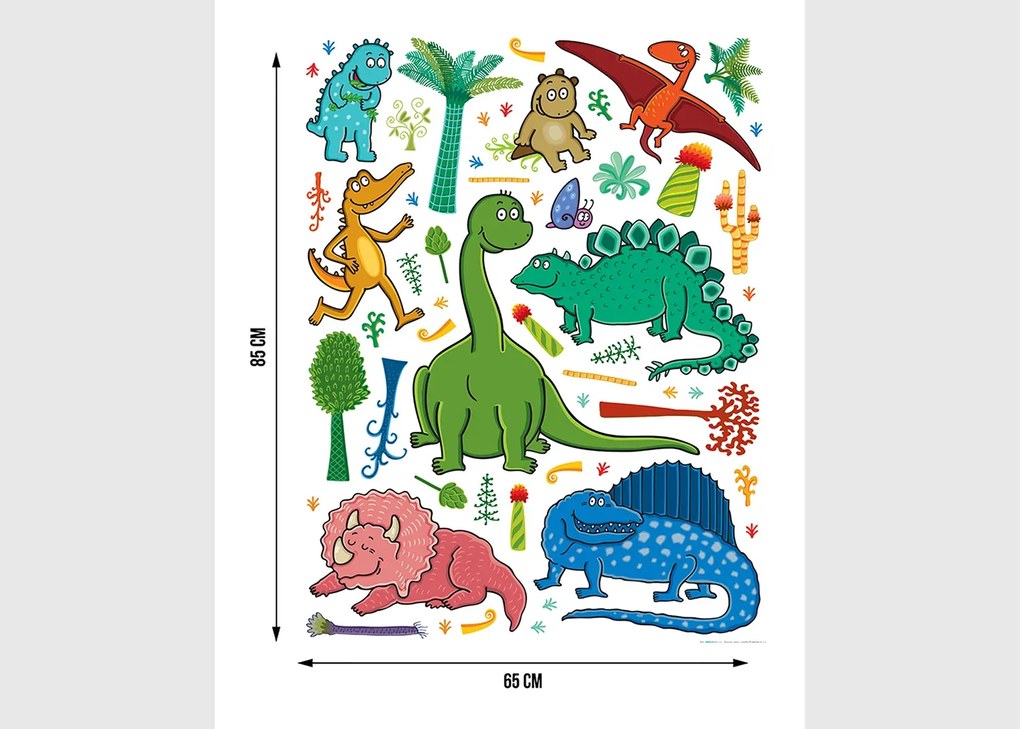 Dětská samolepka na zeď Dinosauři | 65 x 85 cm | DK1048