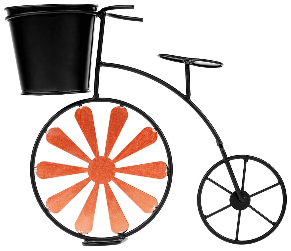 RETRO květináč ve tvaru kola, bordó / černá, SEMIL
