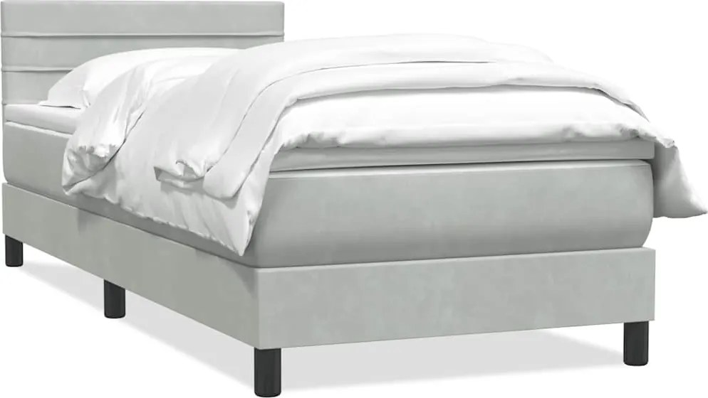 Box Spring Postel s matrací Světle šedá 90x220 cm Samet 3316335
