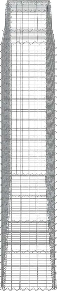 Klenuté gabionové koše 4 ks 300x50x220/240cm pozinkované železo 3146811