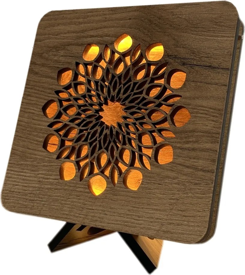 Li-Go "Mandala list" lampa 19x19 cm provedení povrchu: dub světlý