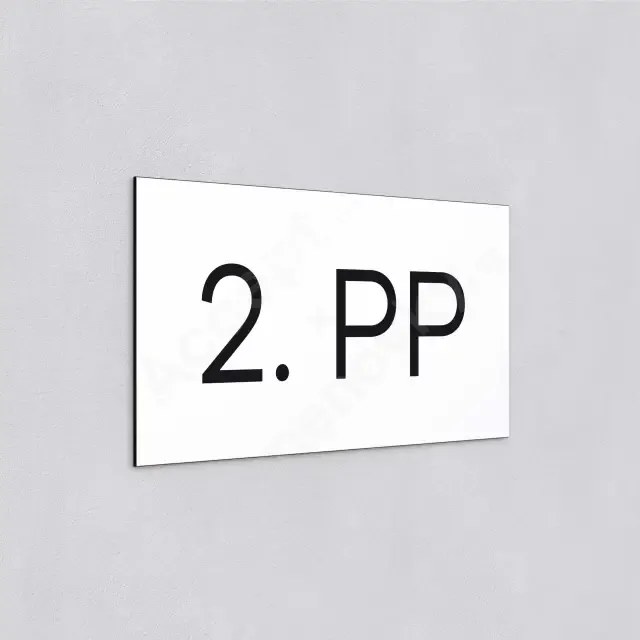 ACCEPT Označení podlaží "2. PP" - stříbrná tabulka - černý popis
