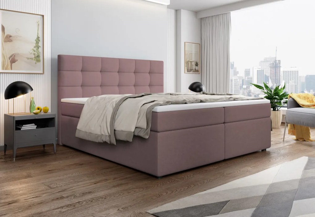 Čalouněná postel boxspring PALMA + topper, 160x200, inari 52