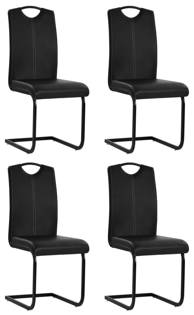 Konzolové jídelní židle 4 ks černé umělá kůže - Default Title
