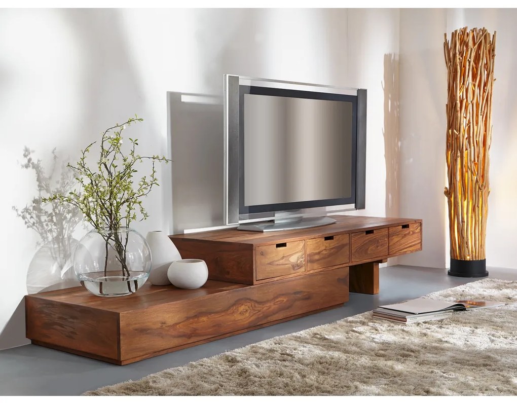 TV stolek 260x40x60 z indického masivu palisandr Světle medová