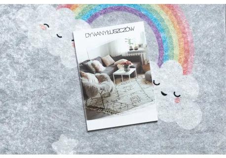 Dywany Luszczow Dětský kusový koberec JUNIOR 52063.801 pratelný  Duha, mraky pro děti protiskluz, šedá Rozměr koberce: 200 x 290 cm