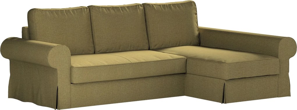 Potah na pohovku IKEA Backabro rozkládací se šezlongem barva zelená látka pletený vzor