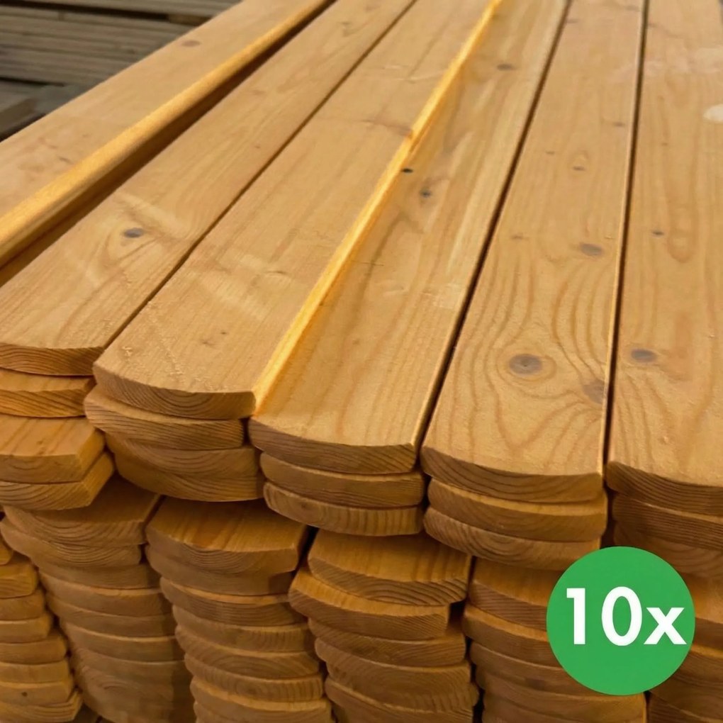 Plotovky, zakulacené, světlá lazura, balení 10 ks, 20 x 95 x 1000 mm