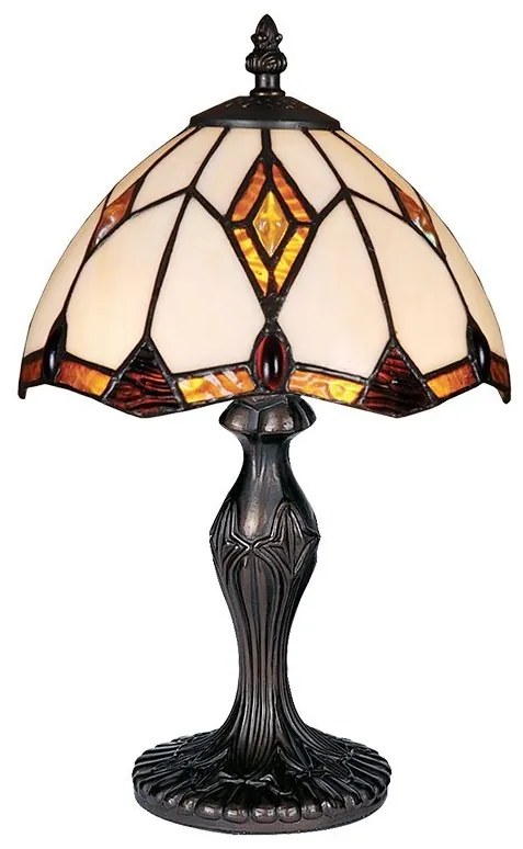 PREZENT Stolní mozaiková lampa TIFFANY, 1xE14, 40W, hnědá 84