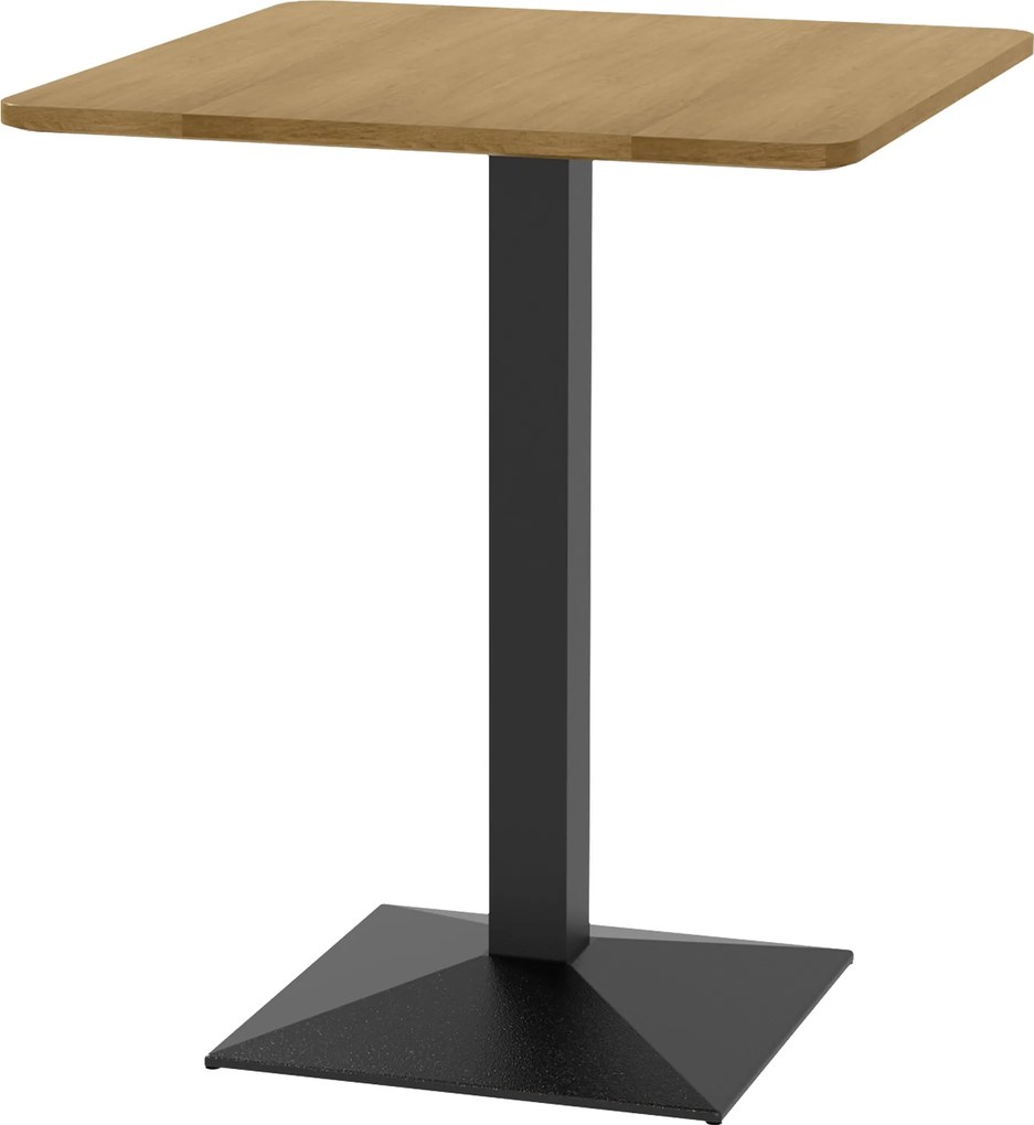 HOMCOM jídelní stůl 70×70 cm pro 2 — dekor dřeva, černý ocelový podstavec, malý moderní kuchyňský stůl, tmavě hnědý | Aosom