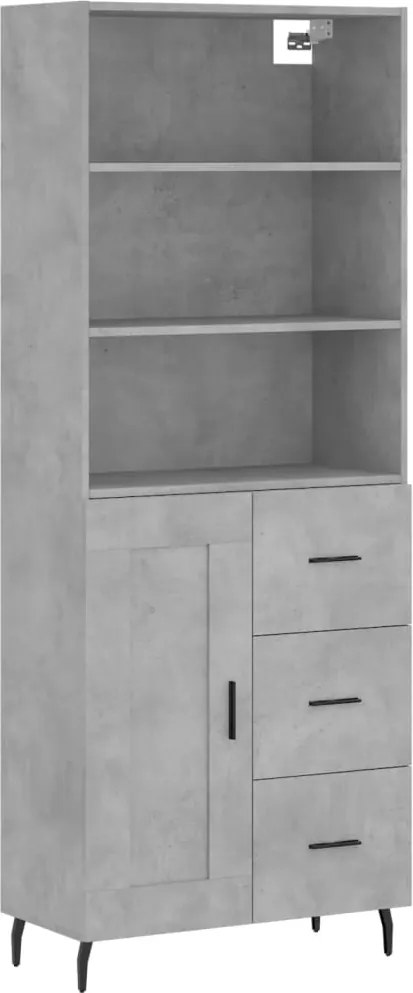 Skříň highboard betonově šedá 69,5x34x180 cm kompozitní dřevo 3190041
