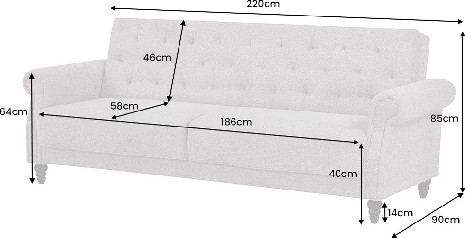 Designová rozkládací pohovka Scarlet 220 cm šedo-hnědý samet