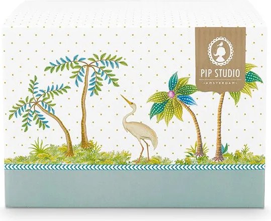 Pip Studio Jolie flowers blue, sada 2 hrnečků 145ml, dárkové balení, modré