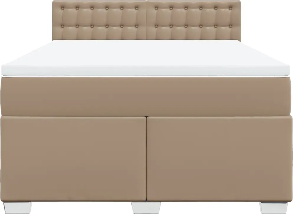 Box spring postel s matrací cappuccino 140x200 cm umělá kůže 3286127