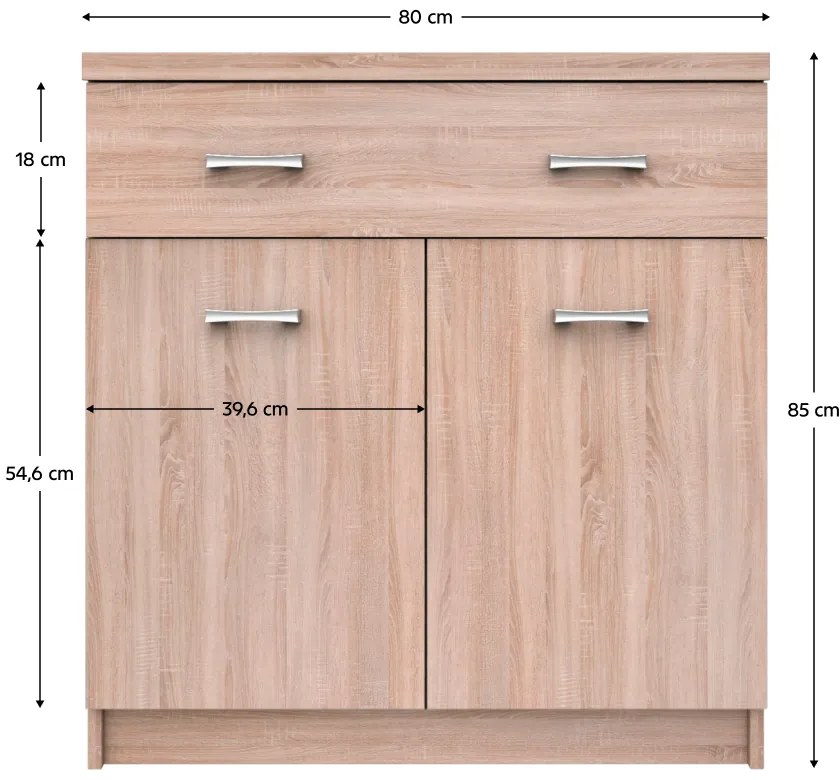 Kondela Komoda 1D4S, dub sonoma, TOPTY TYP 19