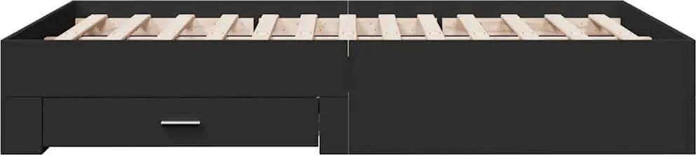 Rám postele se zásuvkami černý 135 x 190 cm kompozitní dřevo 3280406
