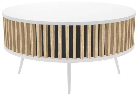 Konferenční stolek RONDA dub artisan/bílá