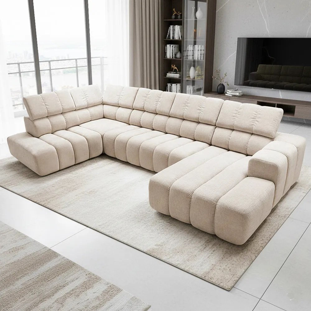 Sedací souprava ZURICH U | 219x367x188 cm | rozkládací + bez úložného prostoru | VÝBĚR TKANIN