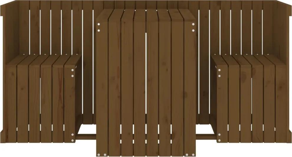 vidaXL Balkonový set 2místný bílý masivní borové dřevo [825061] Barva: Černá borovice