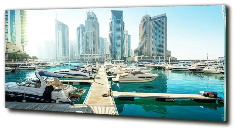 Wallmuralia Foto obraz fotografie na skle Marina Dubaj 125x50 cm