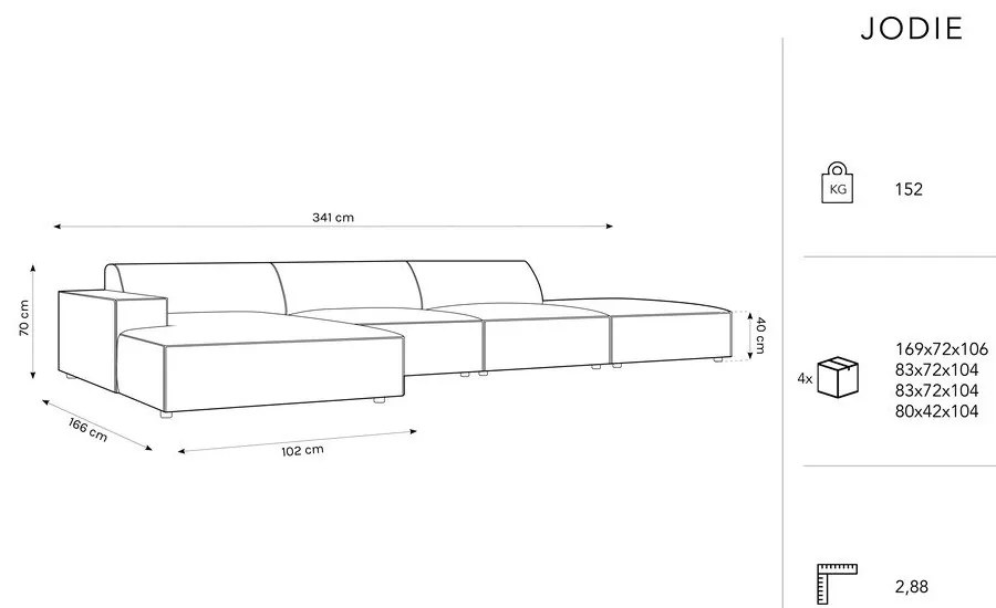 Béžová rohová pohovka z textilie bouclé (levý roh) Jodie – Micadoni Home