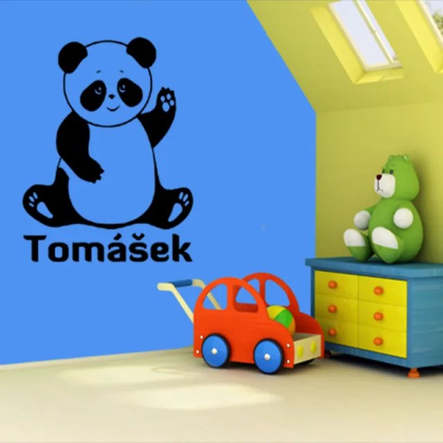 Samolepka Panda se jménem - Kvalitní samolepky.cz