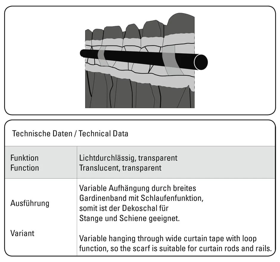 Bílá záclona 245x140 cm Grafik - Gardinia