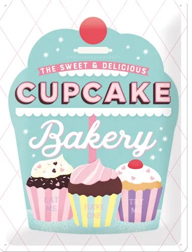 Postershop Plechová cedule: Cupcake Bakery - 40x30 cm