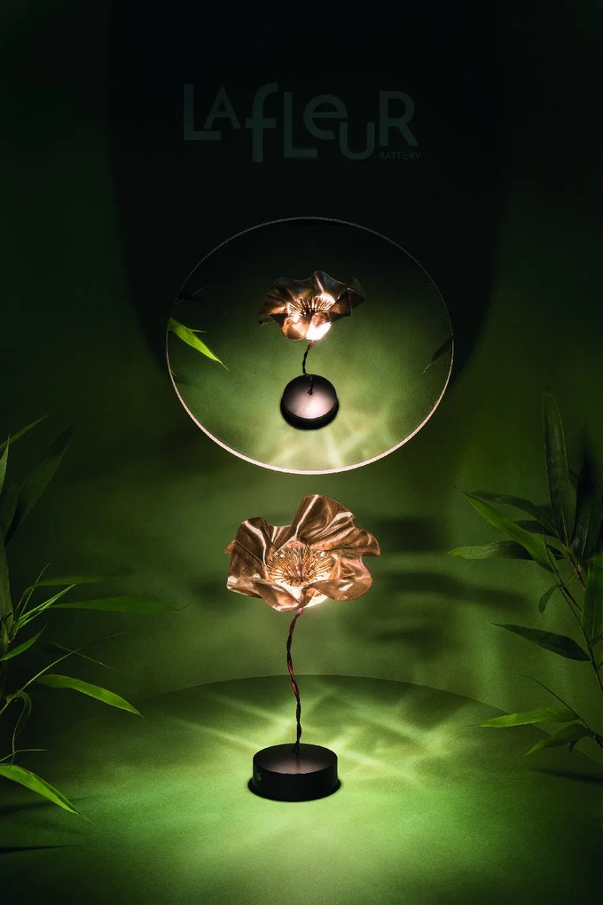 SLAMP LAFT000VLV000BT000EU Lafleur Velvet battery, stolní designová lampička na baterii, 1,3W LED 2700K, výška 26cm