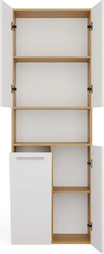 Koupelnová skříňka s košem na prádlo NEL 1K DK bílá/dub Artisan