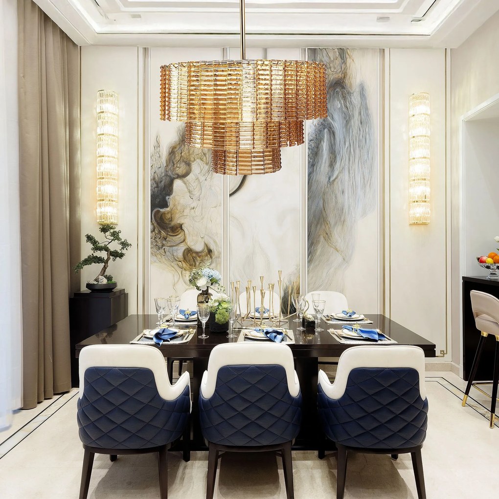 Toolight Závěsné osvětlení Crystal Modern D16 APP1677-8CP hnědé