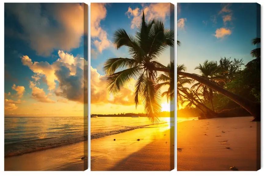Vícedílný obraz Tropická Pláž V Punta Cana, Dominikánská Republika Nedostatek Nedostatek Přírodní plátno 150x100