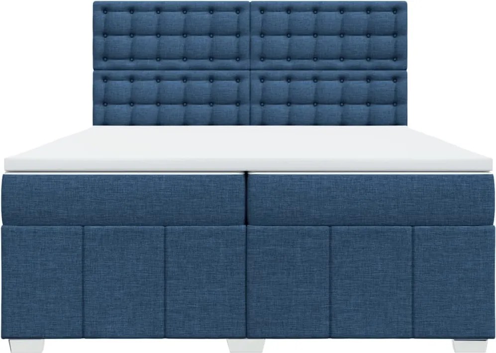 Box spring postel s matrací modrá 200x200 cm textil 3291795