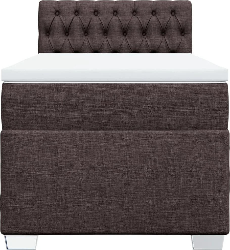 Box spring postel s matrací tmavě hnědá 90x200 cm textil 3288081