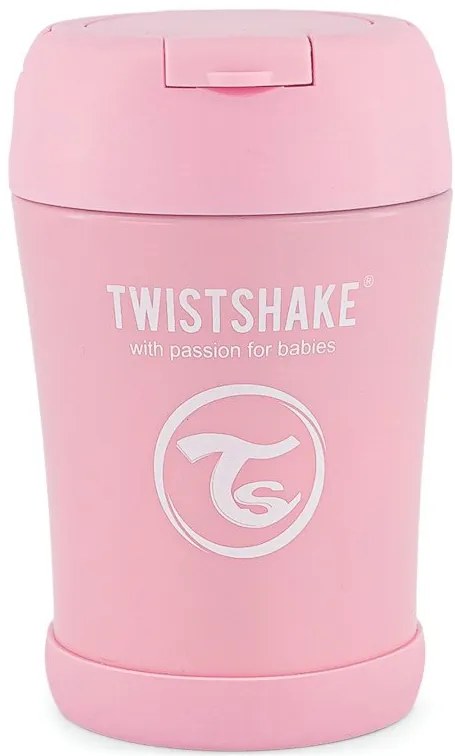 Twistshake Termoska na potraviny 350 ml se lžičkou růžová