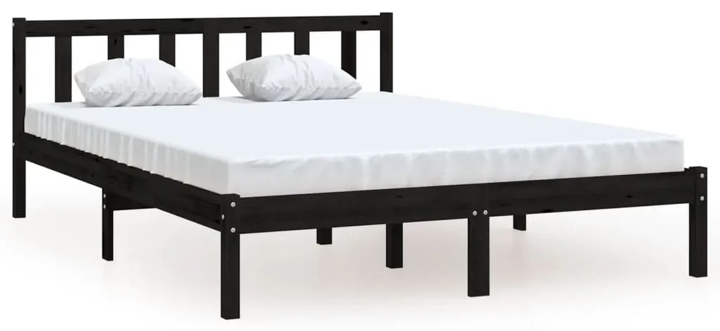 vidaXL Rám postele černý masivní borové dřevo 120 x 200 cm