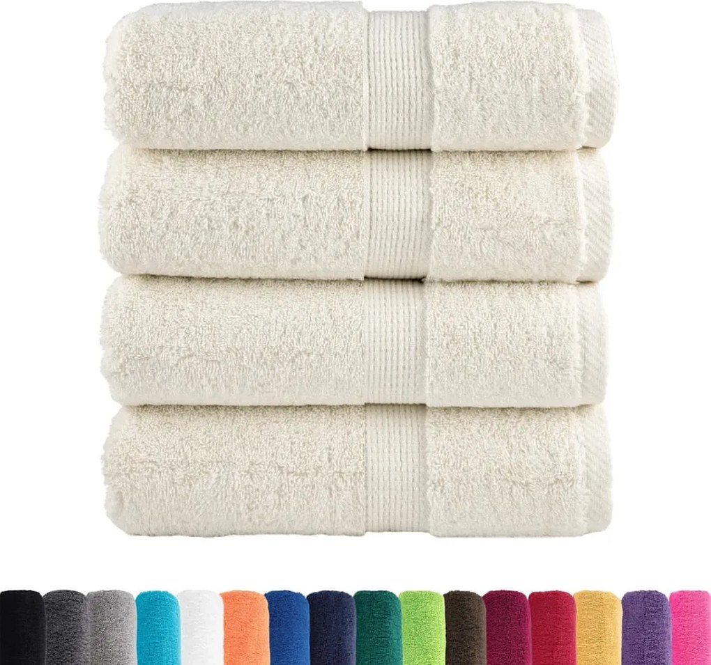 Premium ručníky SOLUND 4 ks krémové 30 x 50 cm 600 g/m² 137471